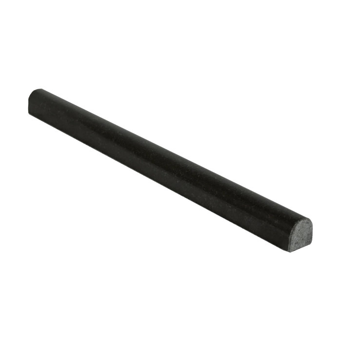 Tileville 12" x 0.75" Polished Pencil Liner Tile Trim in Absolute Black Granite | Wayfair